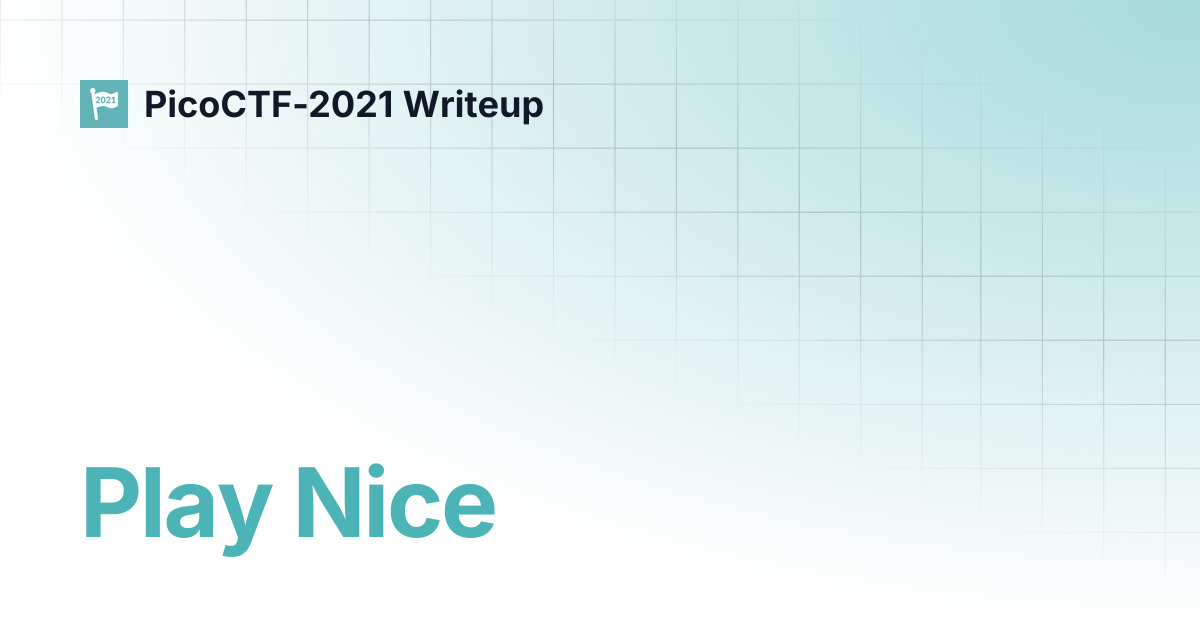 Play Nice | PicoCTF-2021 Writeup